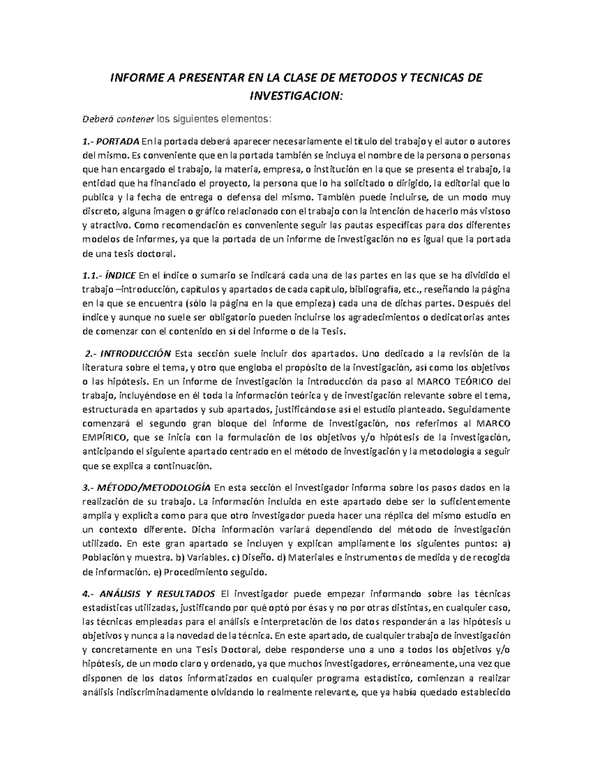 GUIA PARA TEMA Libre - Indicaciones - INFORME A PRESENTAR EN LA CLASE ...
