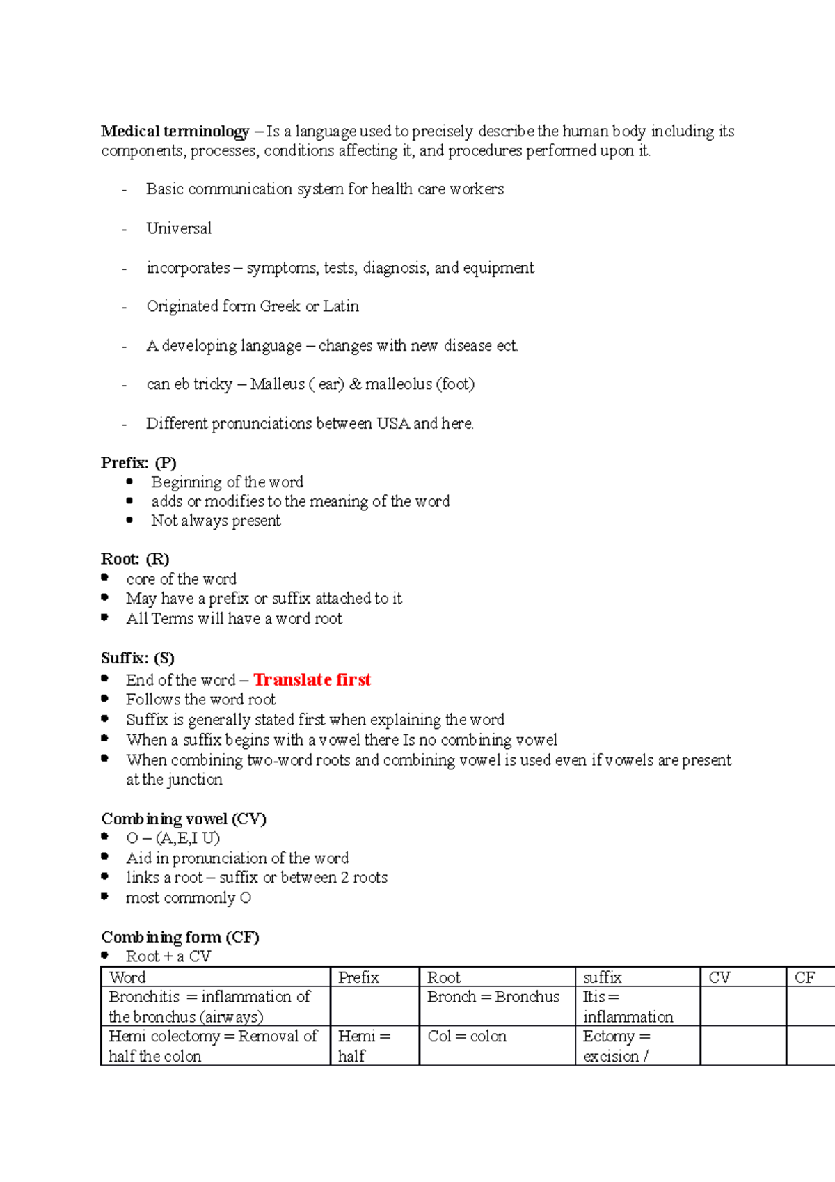 Basic Medical terminology - Medical terminology – Is a language used to ...