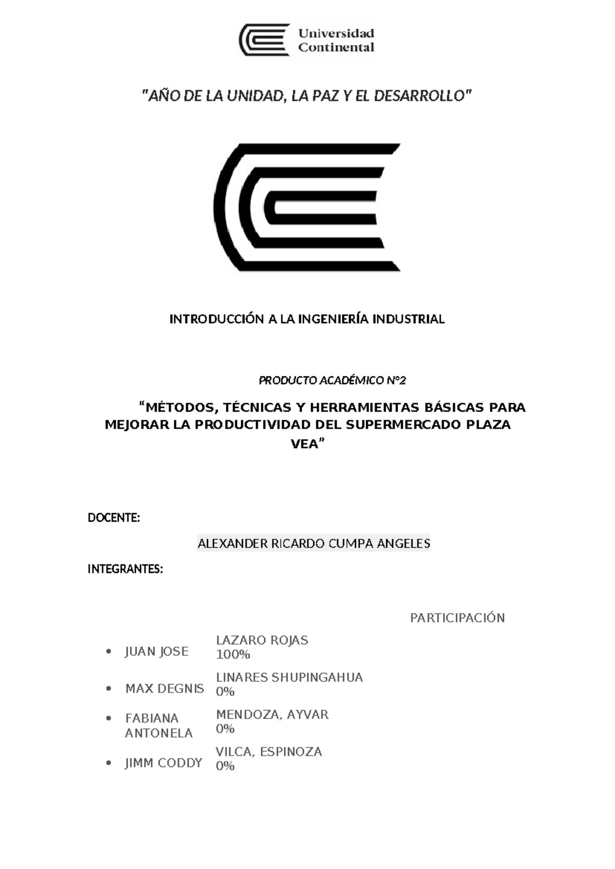 Producto academico 2 - PA 2 - "AÑO DE LA UNIDAD, LA PAZ Y EL DESARROLLO" INTRODUCCIÓN A LA - Studocu