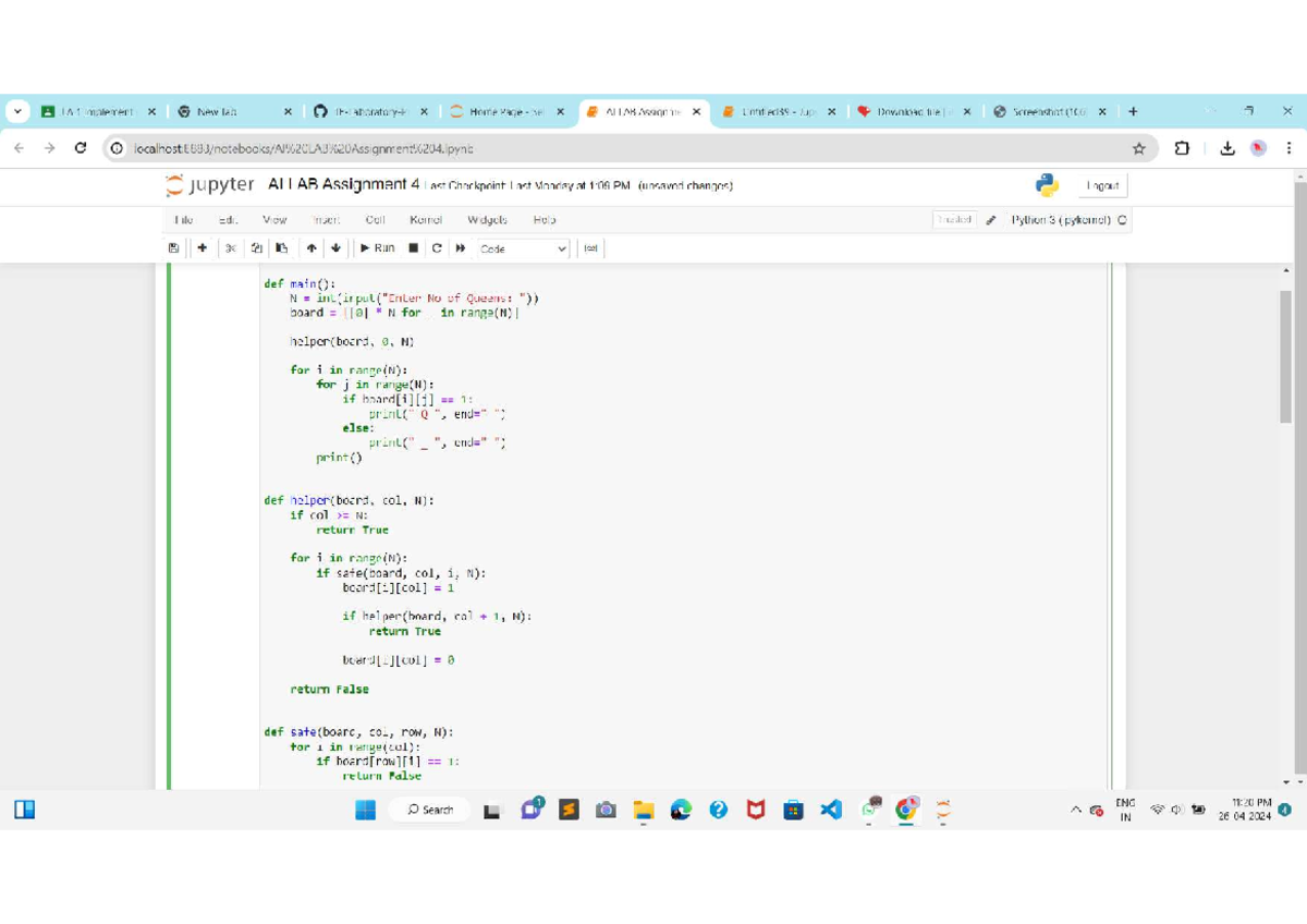 AI LAB Assignment NO 4 - Computer science - Studocu