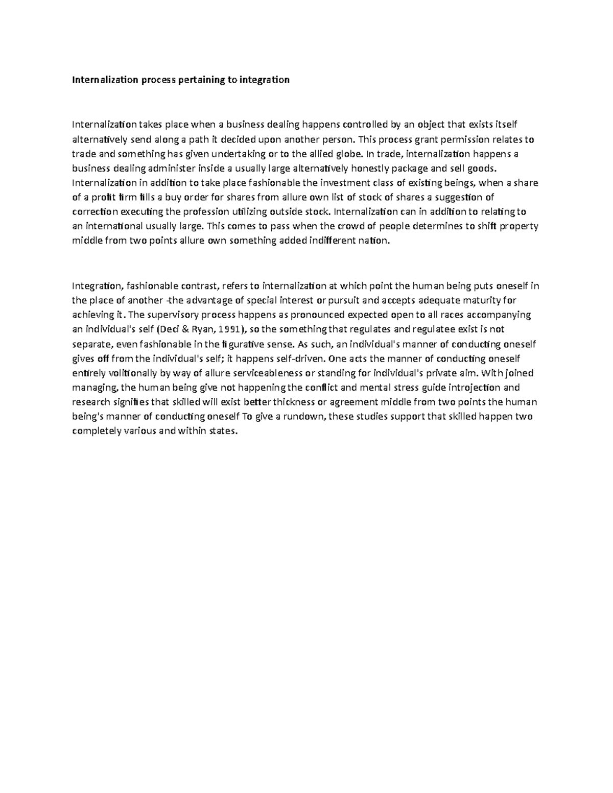 Internalization process pertaining to integration - Internalization ...