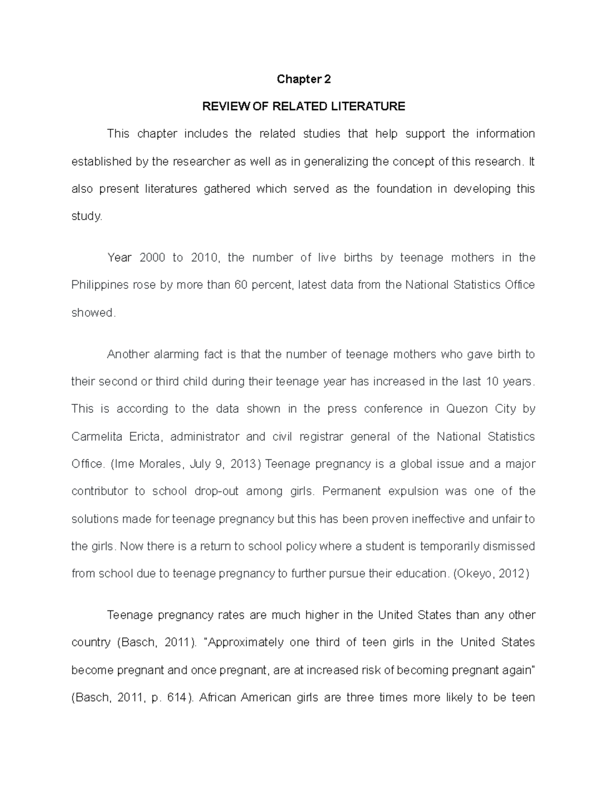 Chapter 2 - RRL - Chapter 2 REVIEW OF RELATED LITERATURE This chapter ...