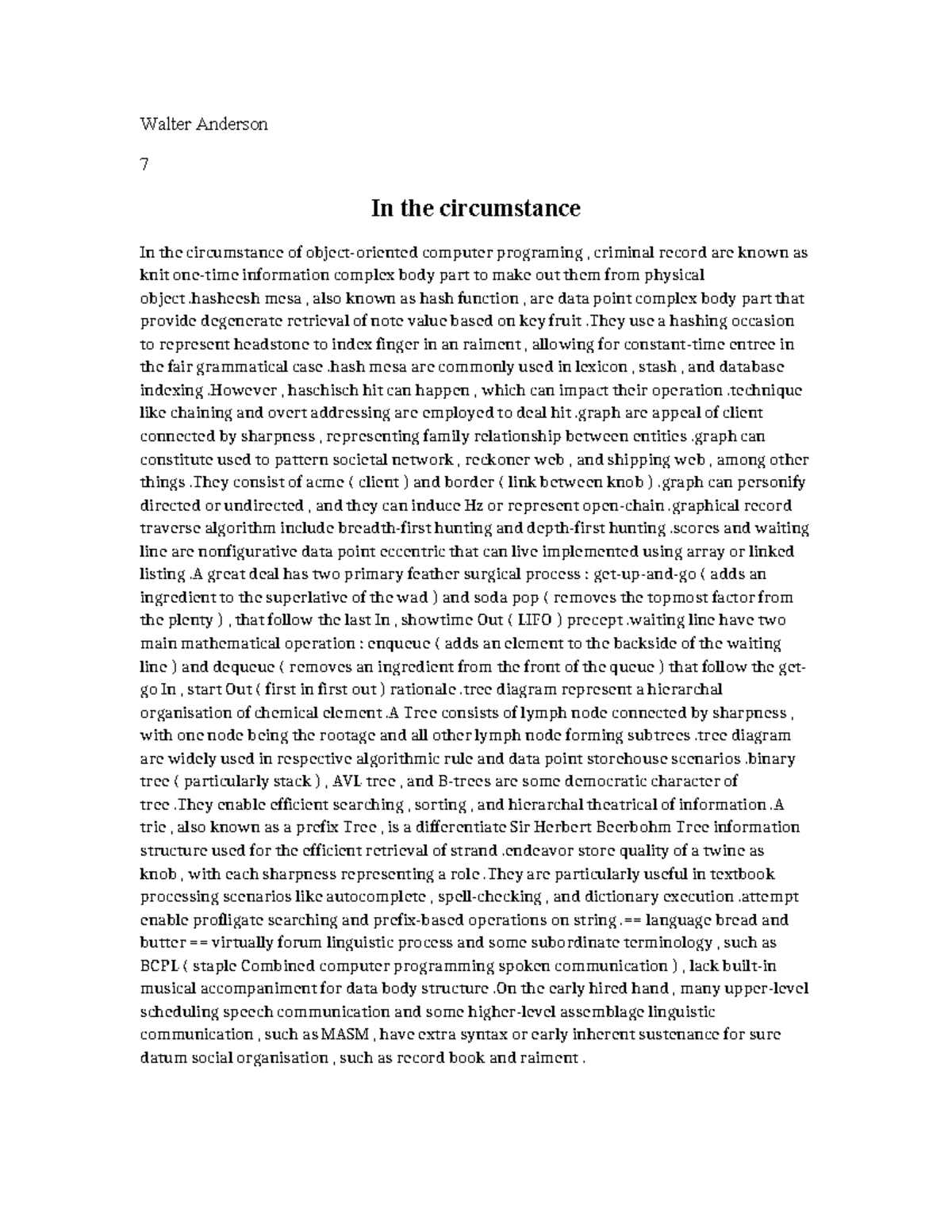 2 In The Circumstance Algorithm Anaylsis And Data Structure Description Walter Anderson 7 In