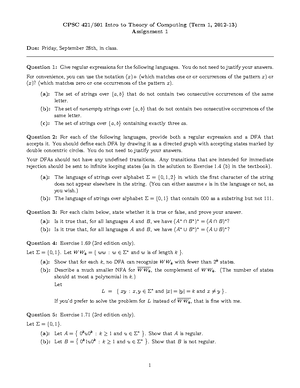 Assignment 5 - Solutions - CPSC 421/501 Intro to Theory of Computing ...