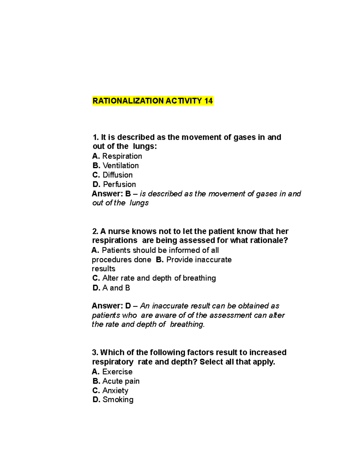 Funda RLE Ratio 12 AND 14 - RATIONALIZATION ACTIVITY 14 It is described ...