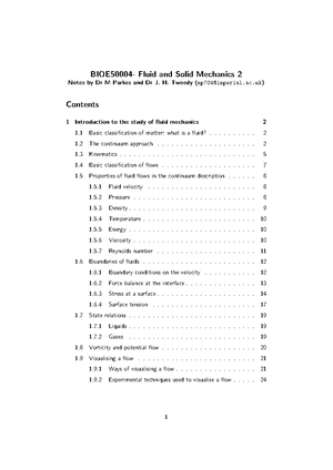 Fluid Mechanics Notes Hydrostatics - Notes by Dr M Parkes and Dr J. H ...