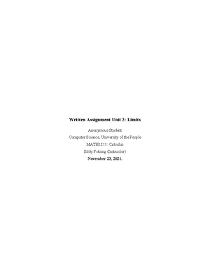 Learning Guide Unit 6 -MATH 1211 - MATH 1211-01 Calculus - AY2023-T Dashboard My courses MATH ...