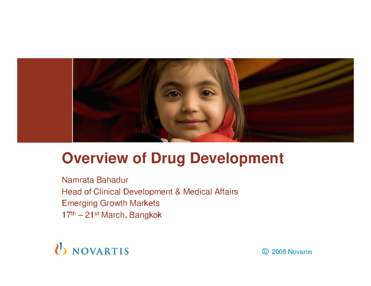 Clinical Dev Plans - Namrata Bahadur - Overview of Drug Development ...