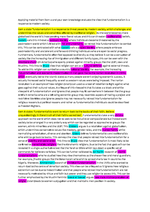 AQA Soc markscheme 2023 - GCSE SOCIOLOGY 8192/ Paper 1 The Sociology of ...