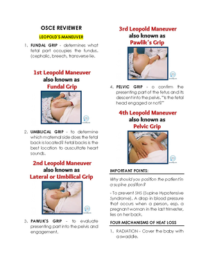 OSCE- Reviewer - for OSCE - OSCE REVIEWER LEOPOLD’S MANEUVER FUNDAL GRIP - determines what fetal ...