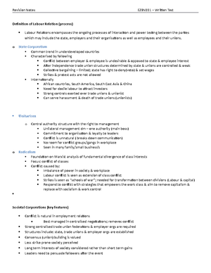 Exam notes - Summary Labour Relations - EZBV201 Exam notes Page 1 of 78 ...