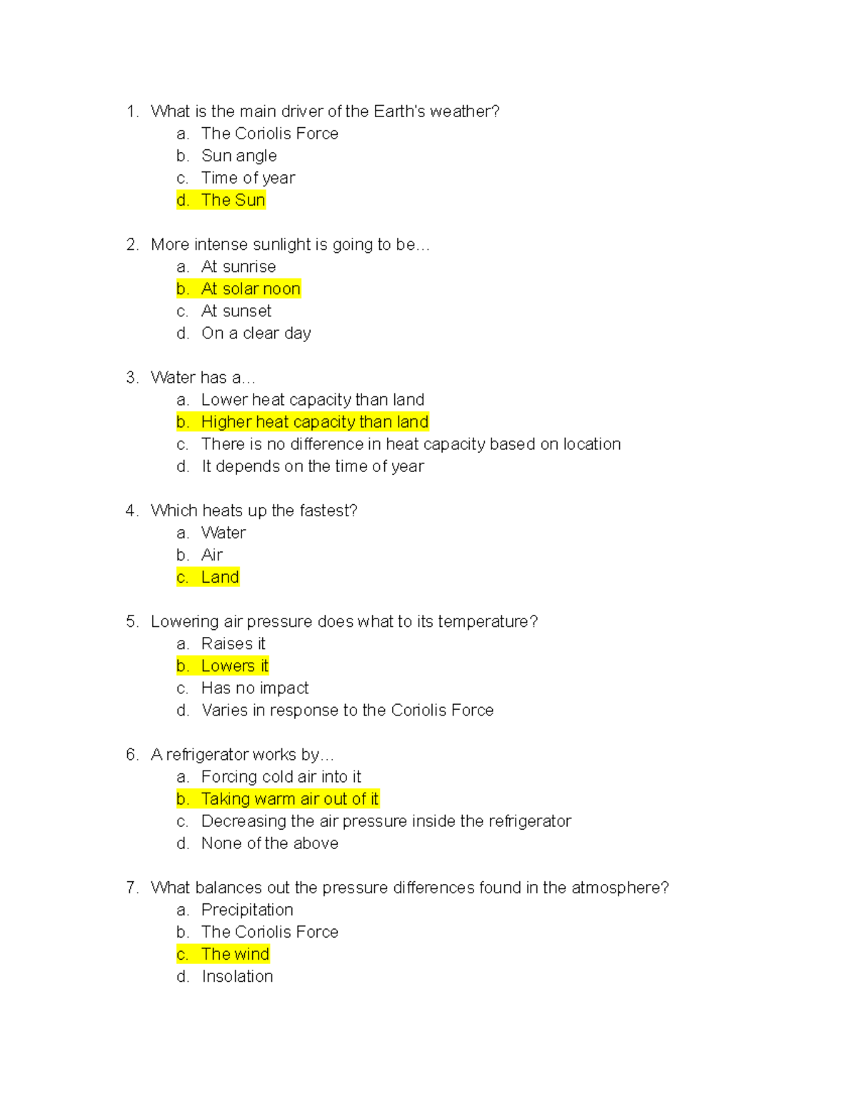 How the Weather Works Study Guide - What is the main driver of the ...