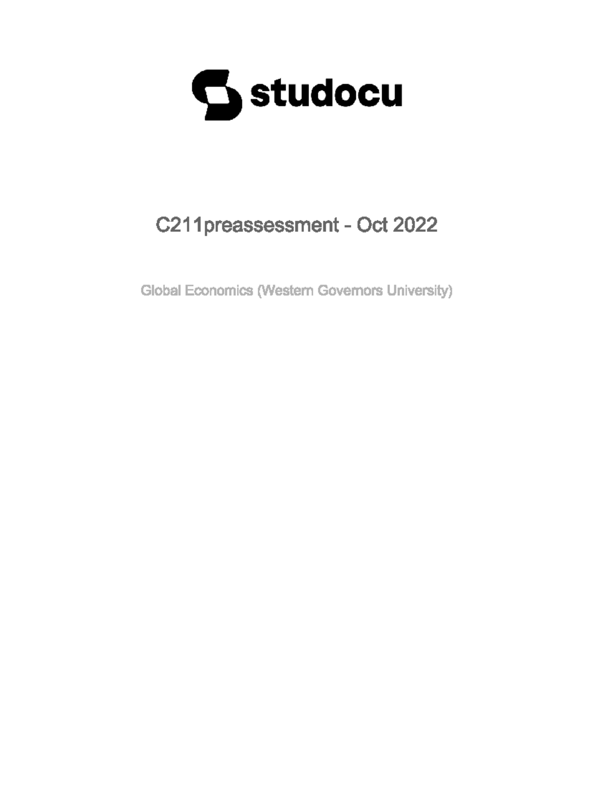 C211 PRE- Assessment OCT 22 - C211 - Studocu