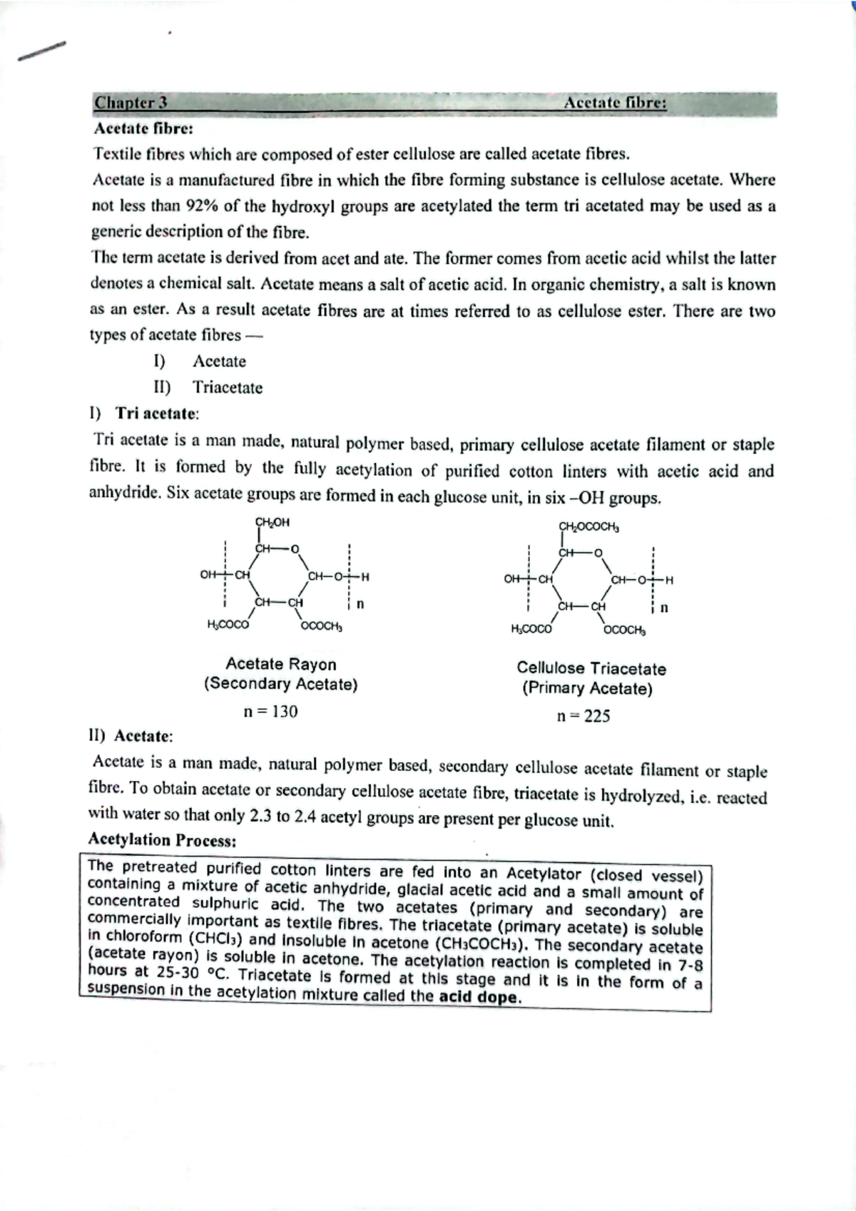 Acetate Fiber - Computer Science and Engineering - Studocu