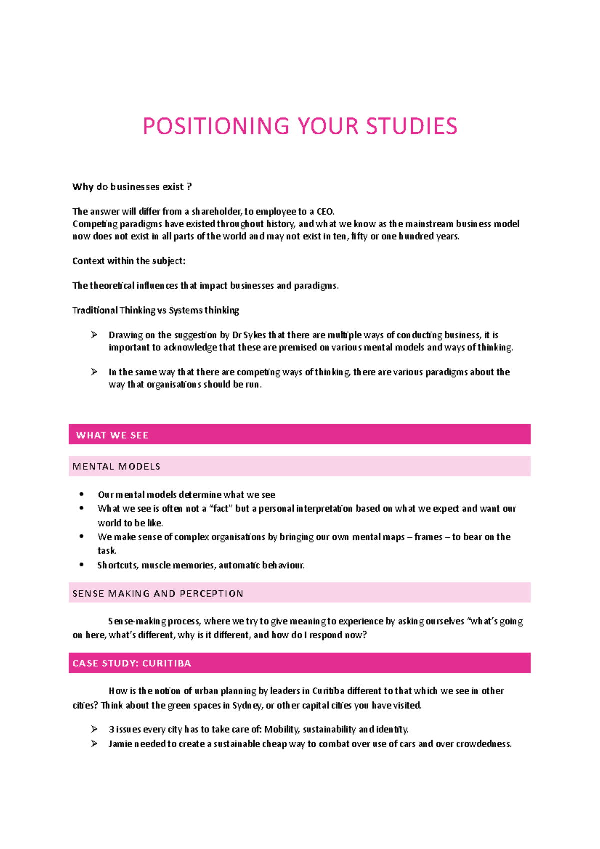 Positioning Your Studies - COMM331 - UOW - Studocu