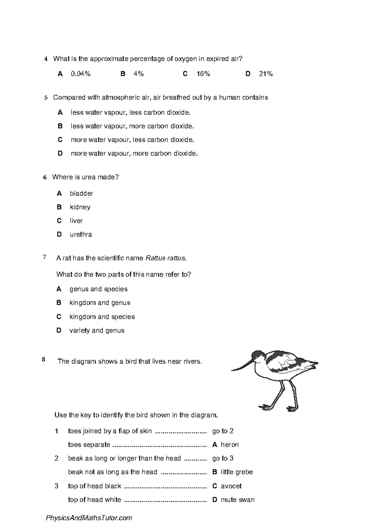 Chap 1 Characteristics & Classification of Living Organisms (Multiple ...