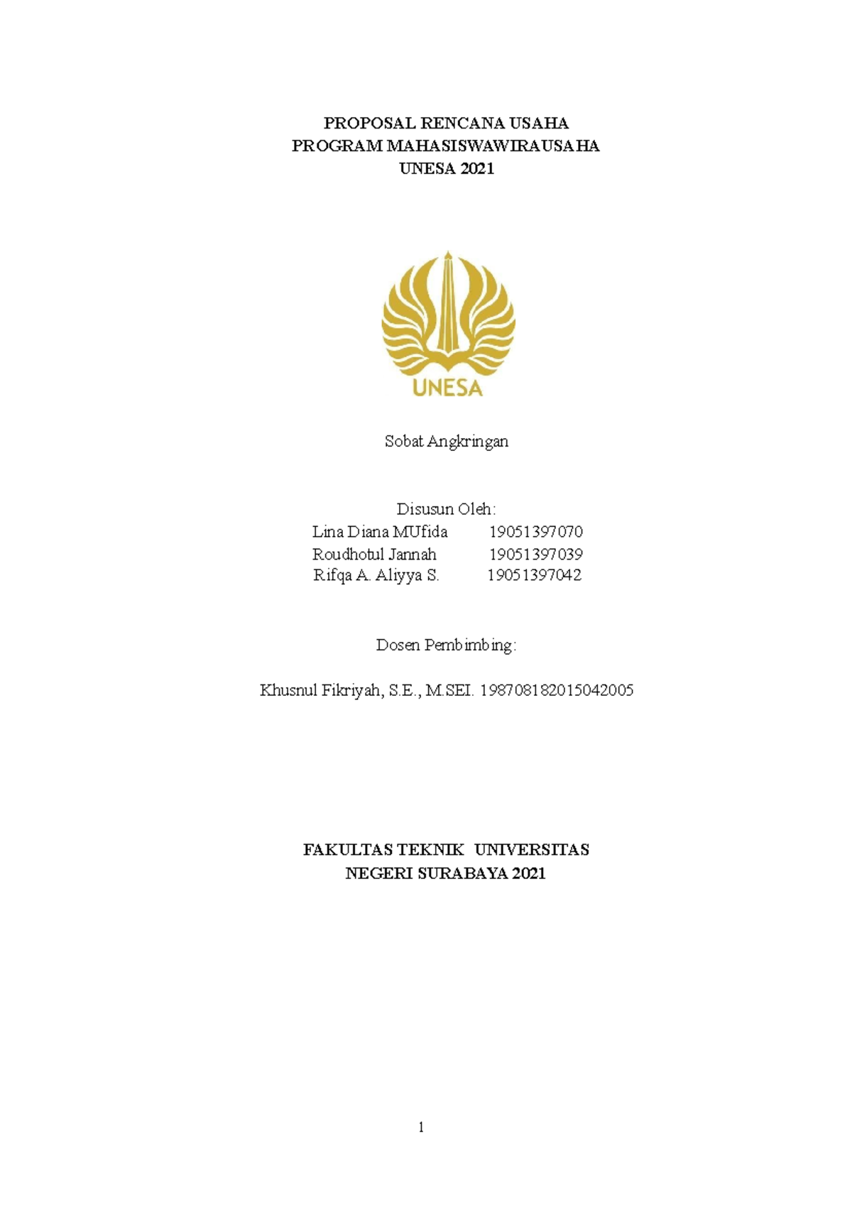 Proposal PMW Meolirithy - PROPOSAL RENCANA USAHA PROGRAM ...