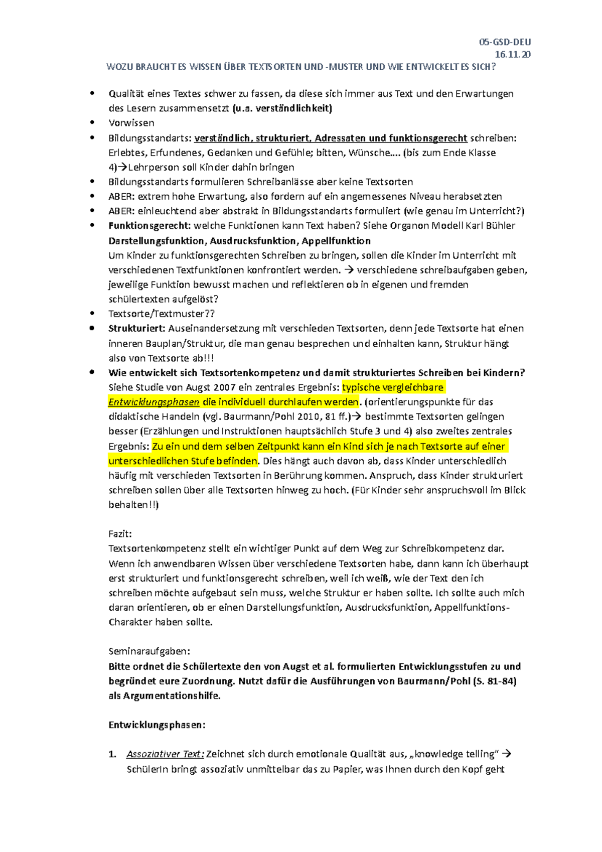 Wozu braucht es Wissen über Textsorten und muster und wie entwickelt es ...