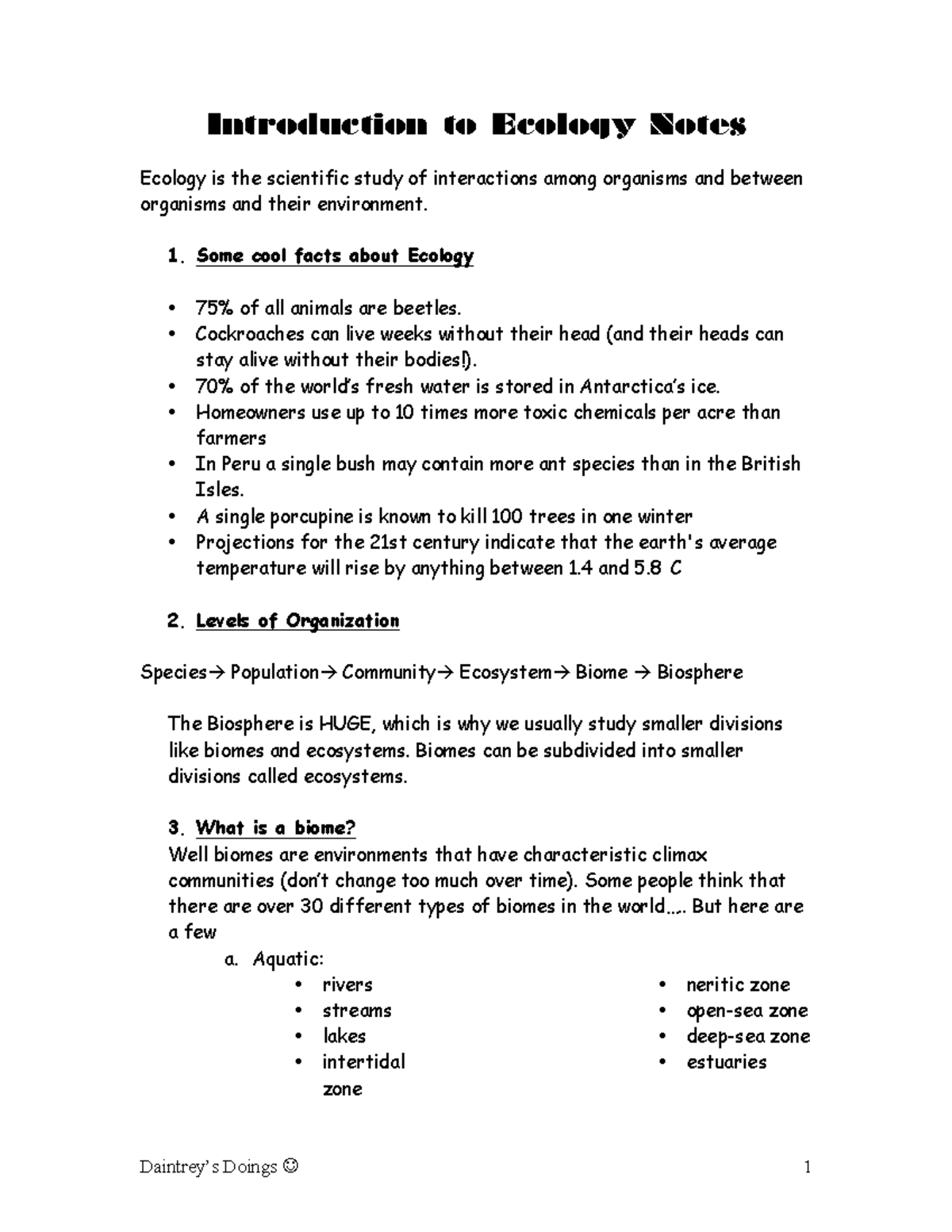 Ecology Notes - GCUF - Studocu