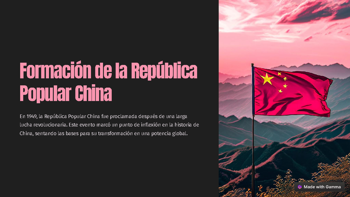 Formacion de la Republica Popular China - Formación de la República ...
