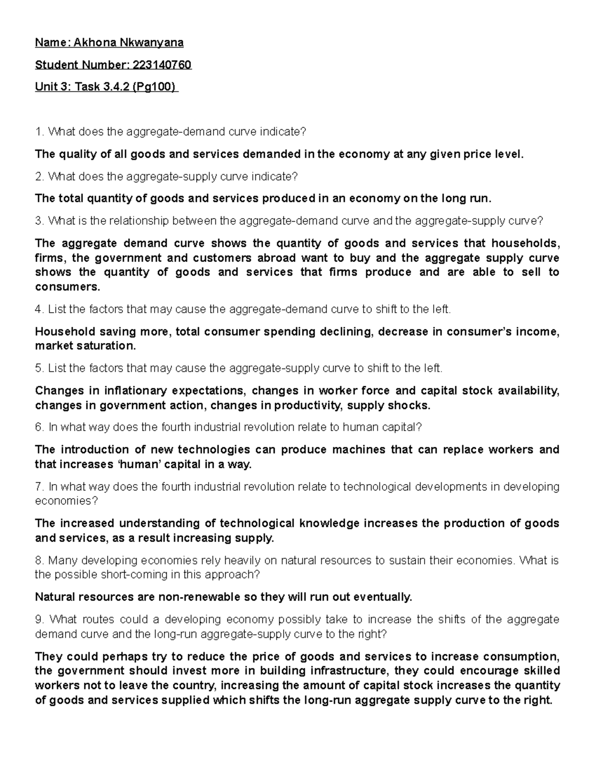 ACCT-Unit 3-Task 3 - Answers to Unit 3 practical from the course manual ...