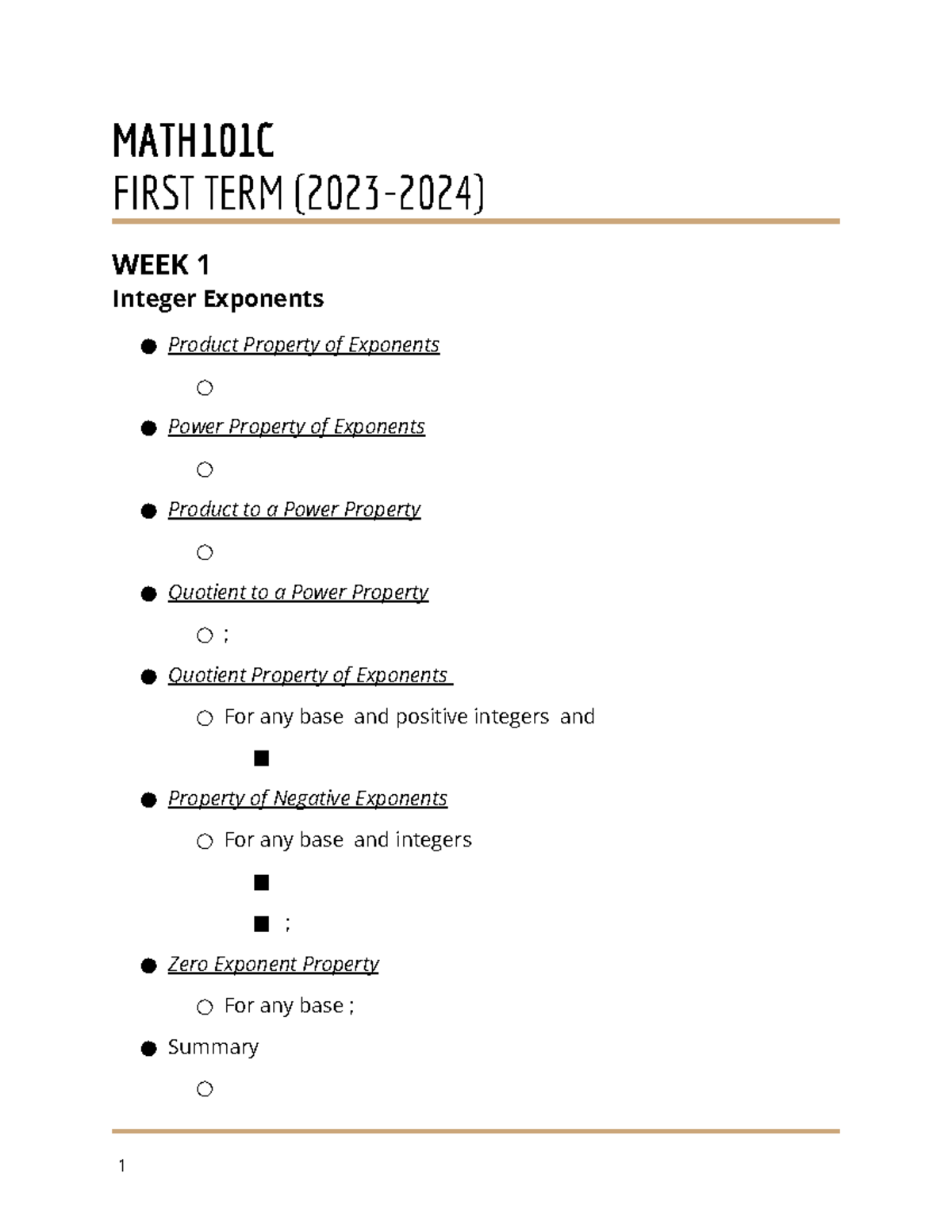 MATH101C reviewer - math - MATH101C FIRST TERM (2023-2024) WEEK 1 ...