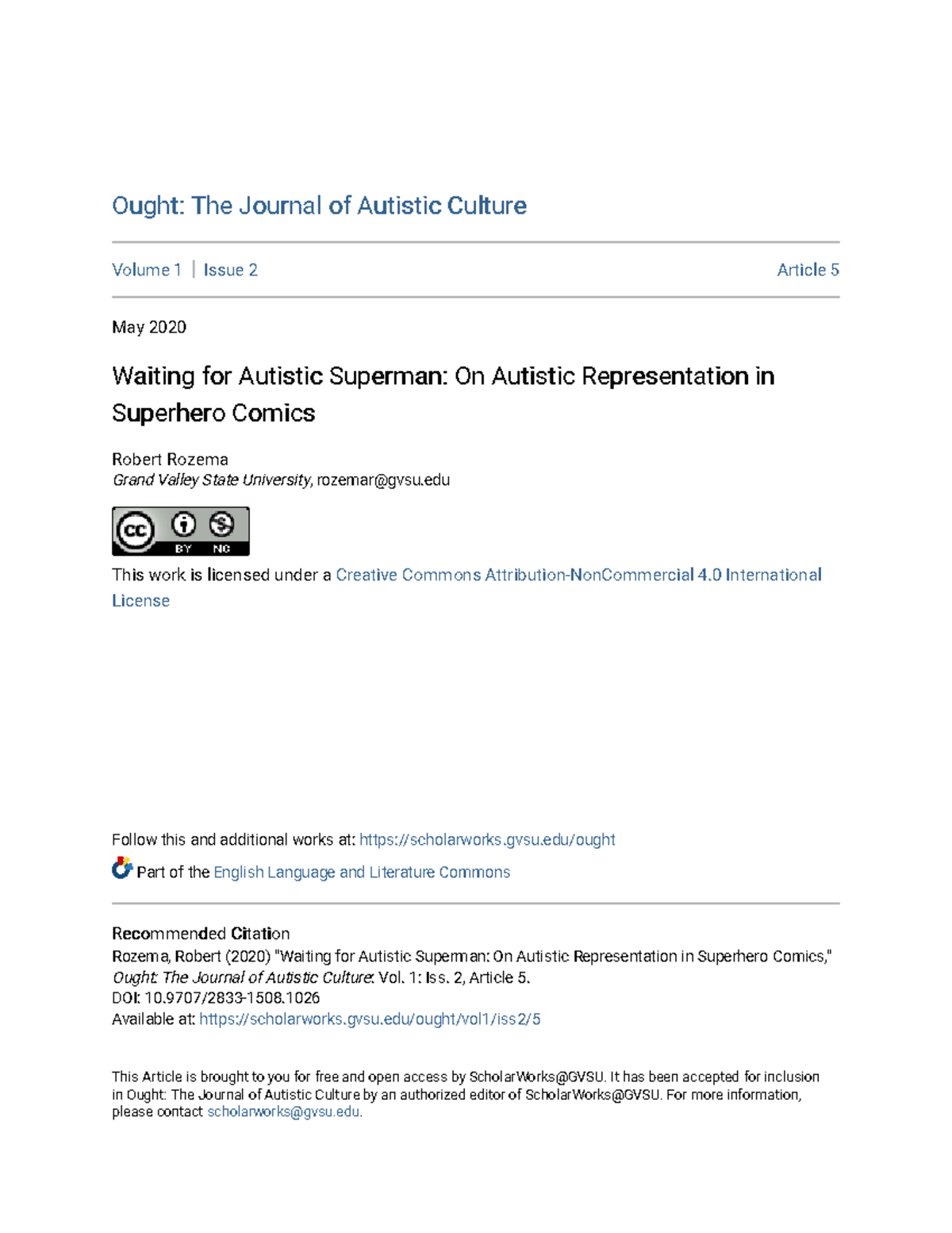 Waitsing for Autistic Superman On Autistic Represen - gvsu/ought Part ...