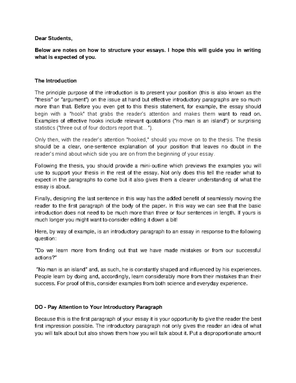 Note 1 Writing Essay Guidelines Dear Students Below Are Notes On How 