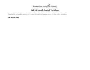 CYB 240 Module Five Lab Worksheet - CYB 240 - CBY 240 Module Five Lab Worksheet Lab: Command ...