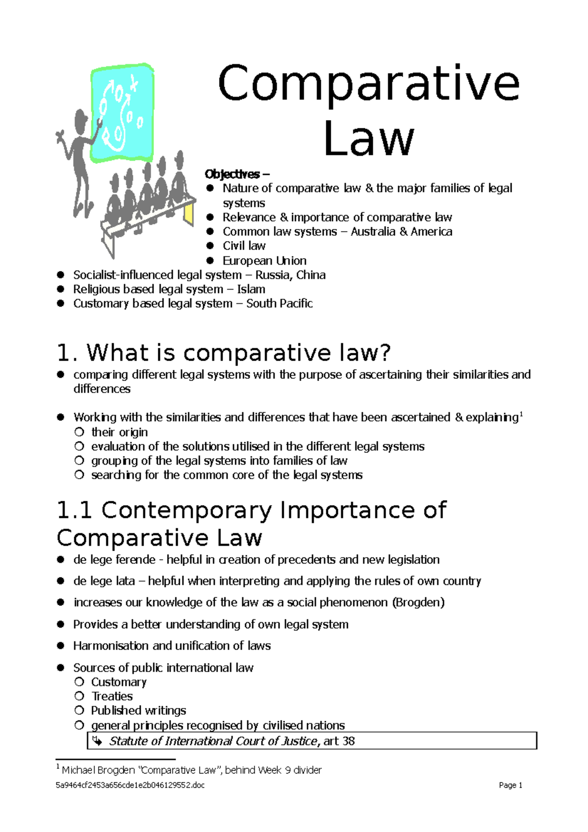 Comparative Law - Comparative Law Objectives – Nature of comparative ...