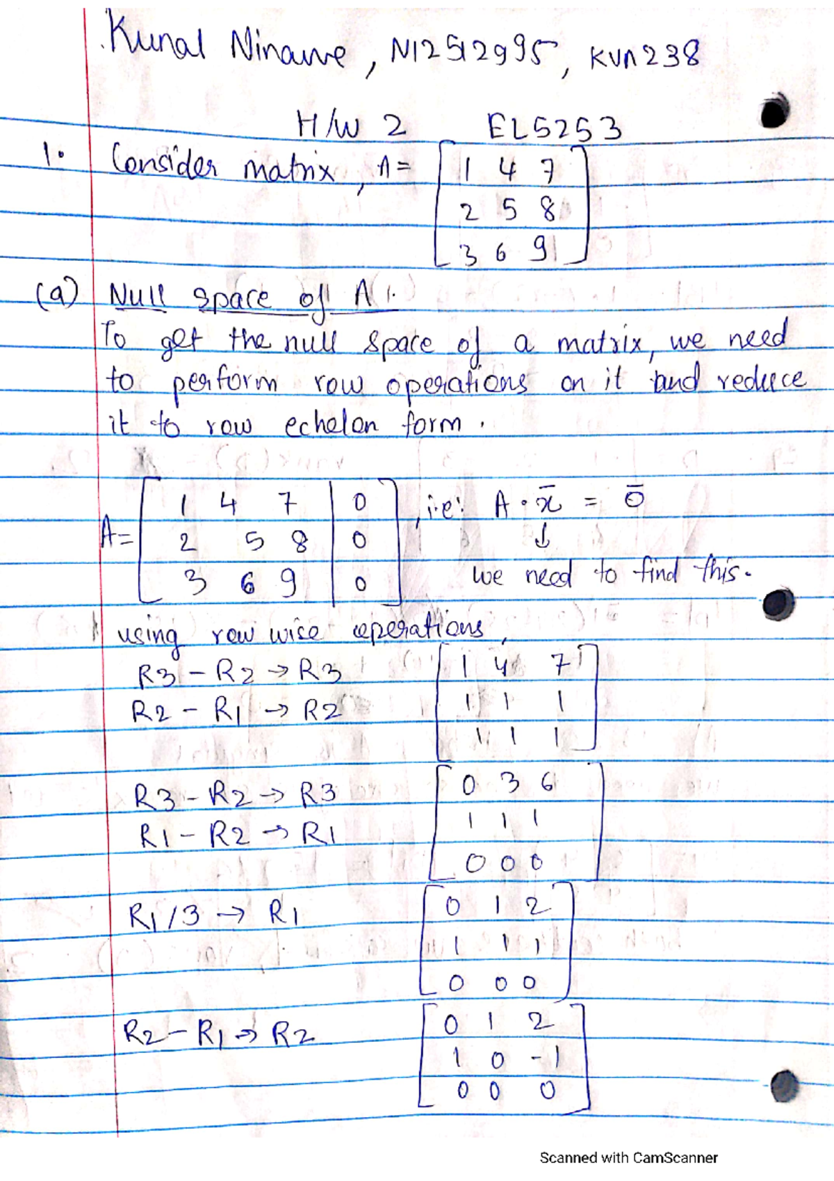 5253HW2 MATRIX THEORY - el5253 - Studocu