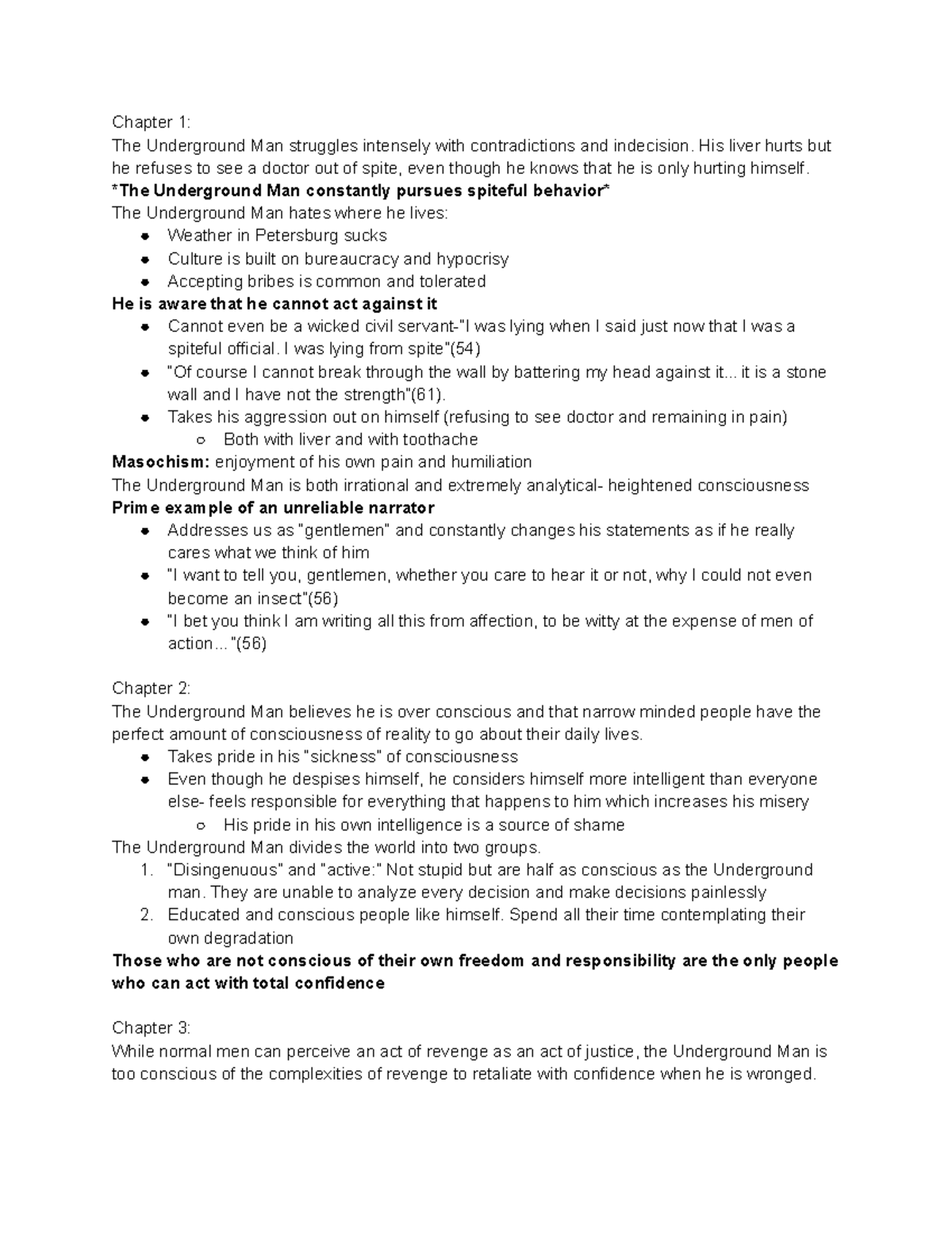 Notes from Underground Analysis - Chapter 1: The Underground Man ...