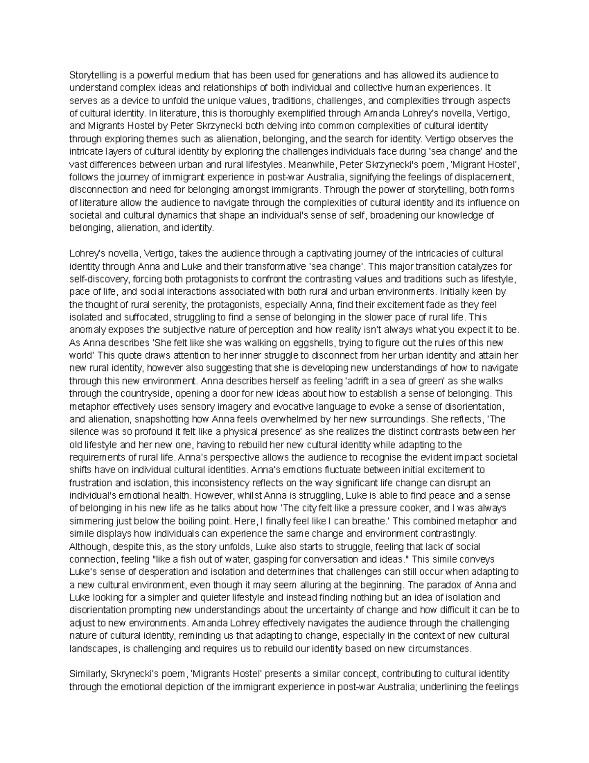 vertigo essay - common module - Storytelling is a powerful medium that ...