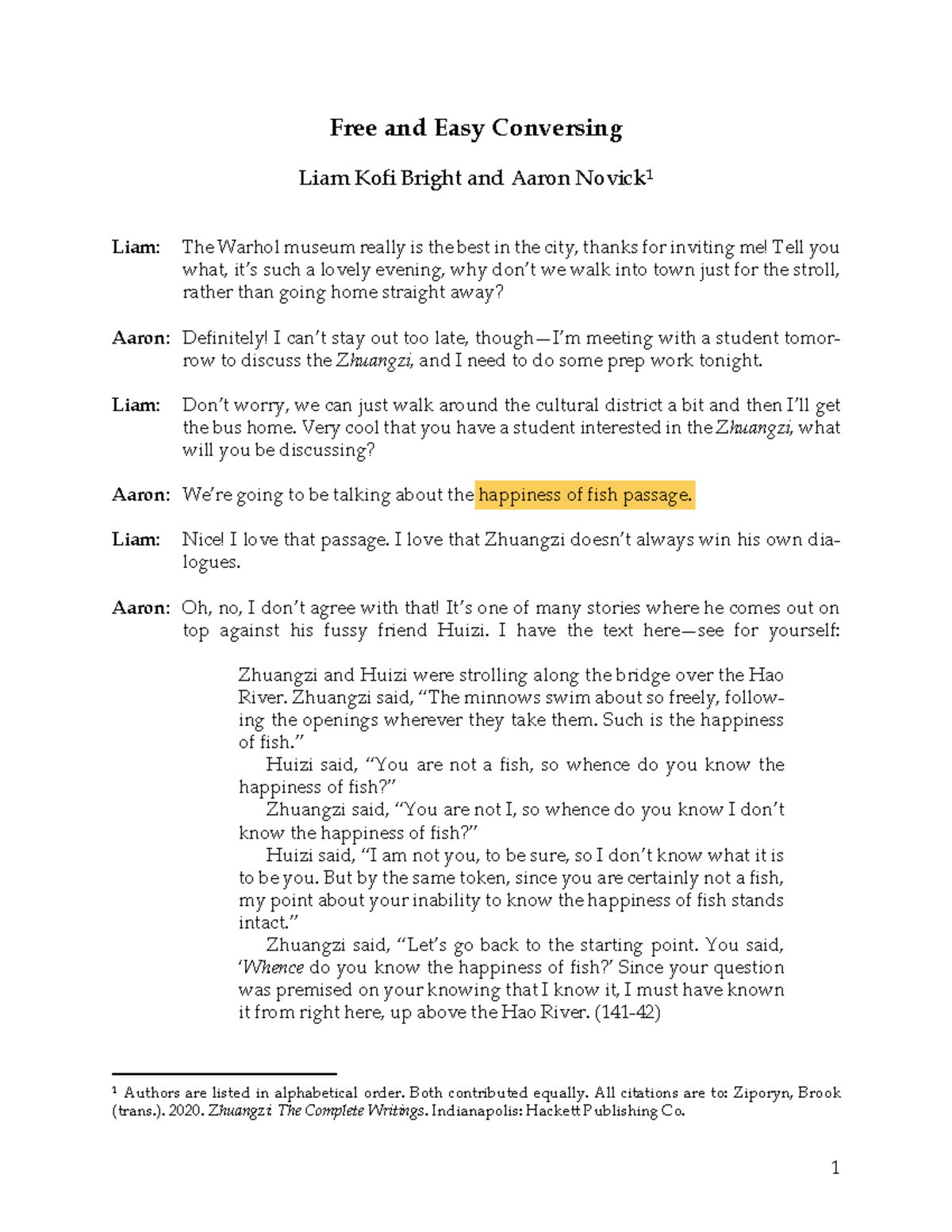 Free and Easy Conversing - PHL103F - Free and Easy Conversing Liam Kofi Bright and Aaron Novick ...