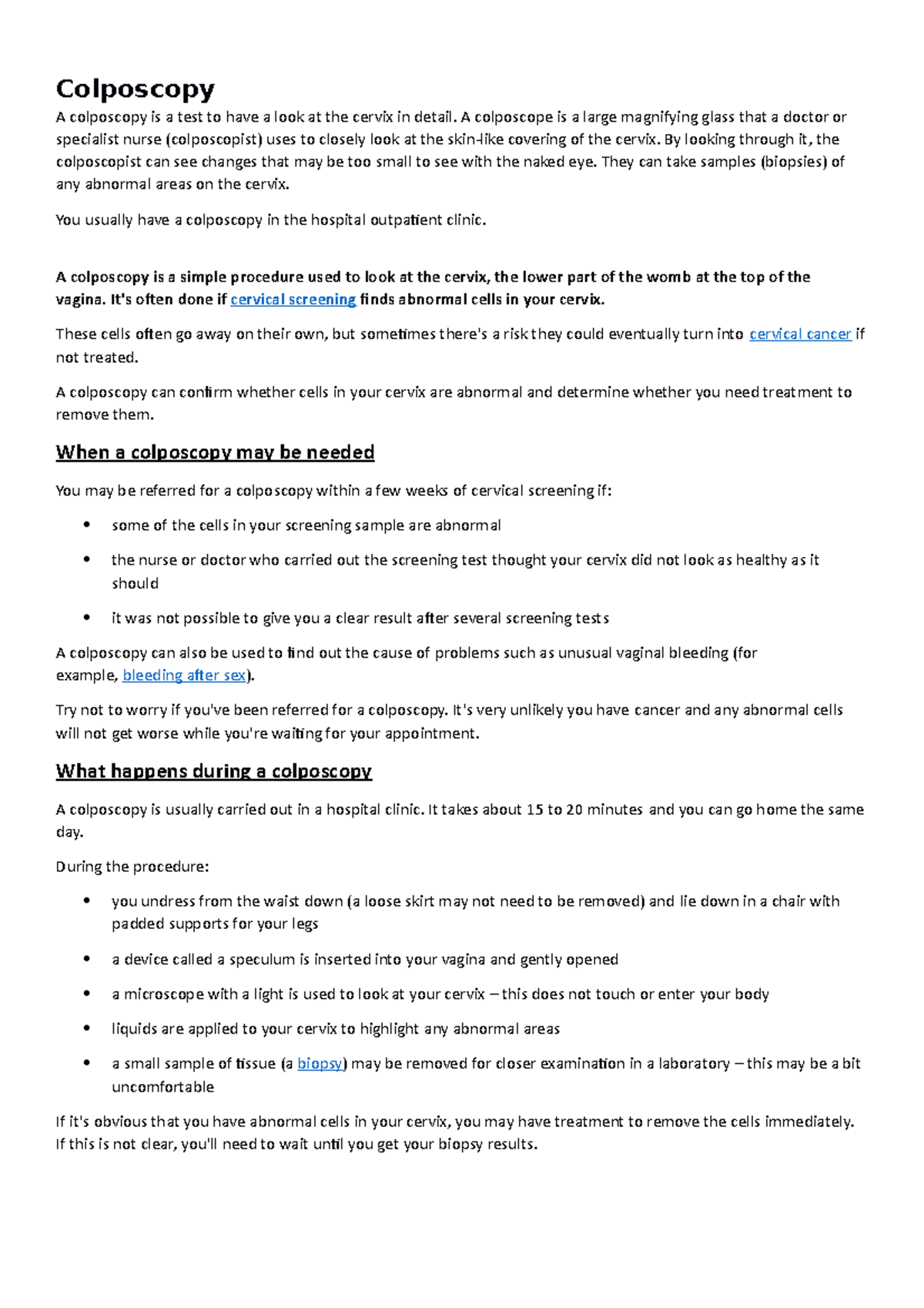 Colposcopy - A colposcope is a large magnifying glass that a doctor or ...