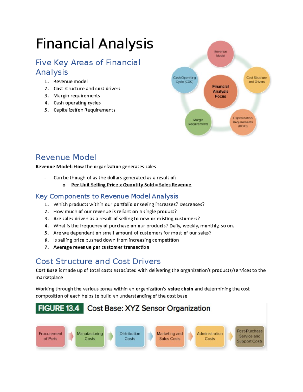CHP13 - Financial Analysis Five Key Areas of Financial Analysis Revenue ...