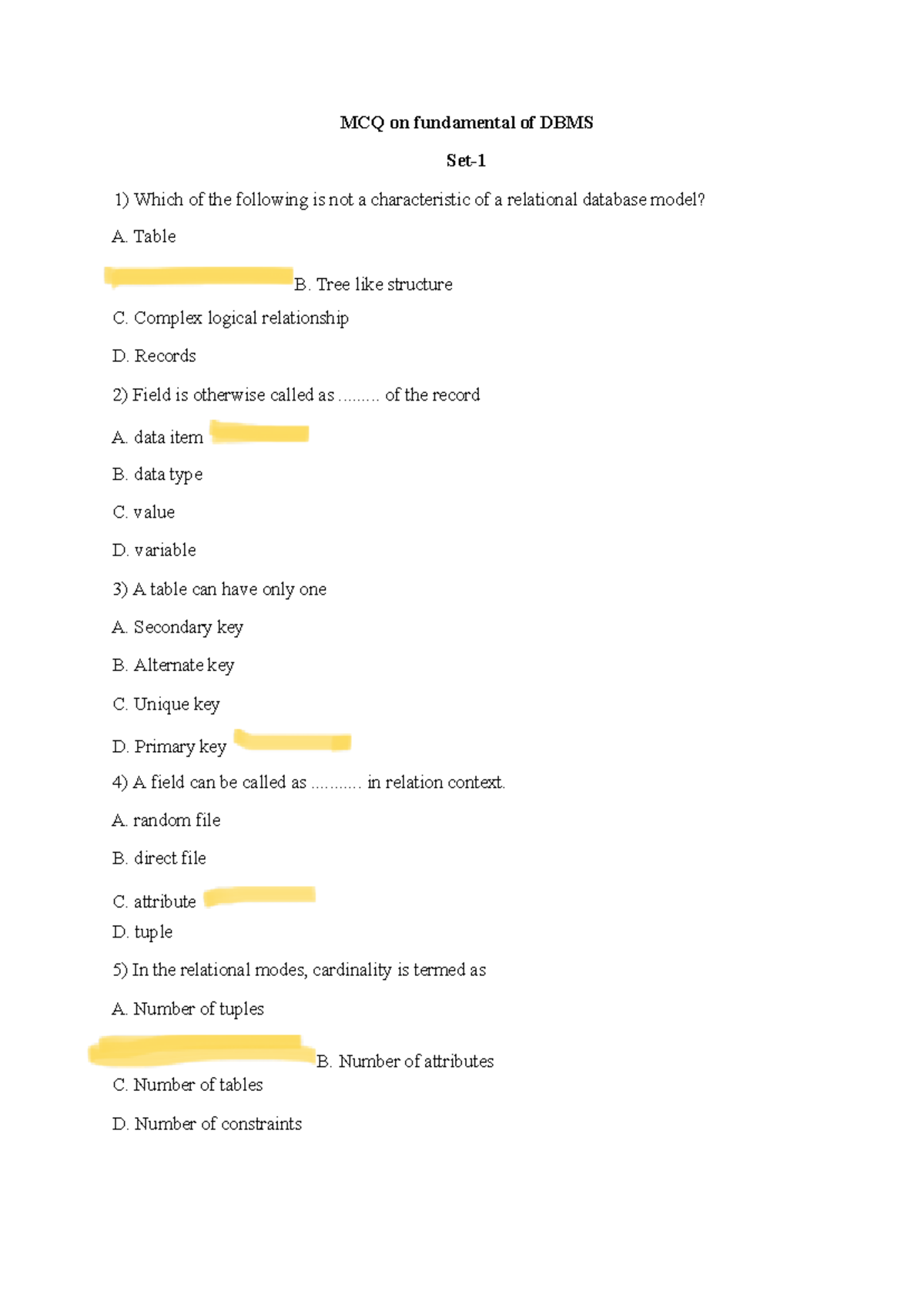 Mcq On Fundamental Of Dbms 2 Mcq On Fundamental Of Dbms Set Which Of The Following Is Not A