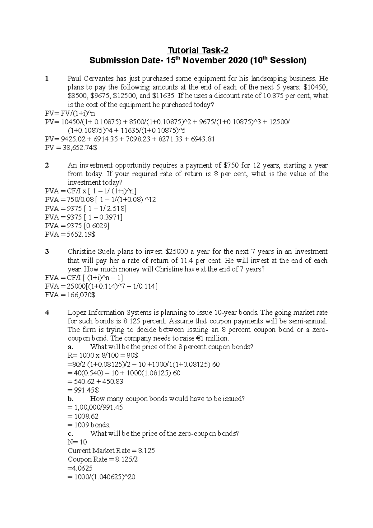 Tutorial Task 3 Tutorial Task Submission Date 15th November 2020
