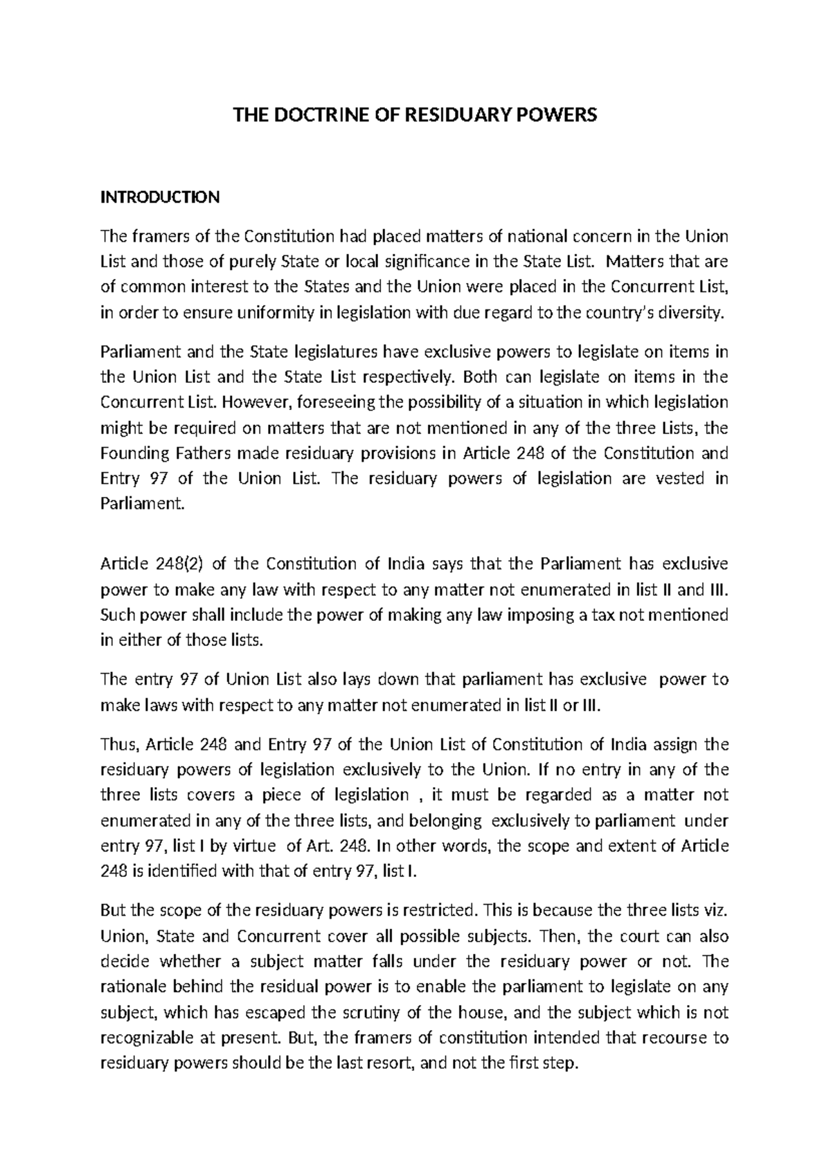 302989 1602436587 - BHHDASK - THE DOCTRINE OF RESIDUARY POWERS ...