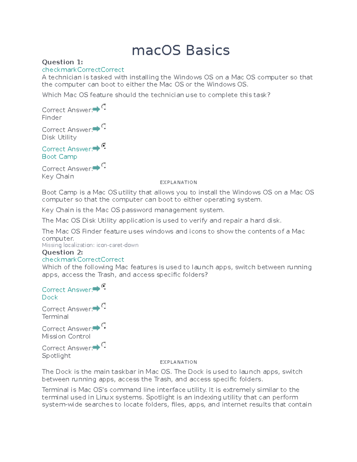 Mac OS Basics for computer operating systems - macOS Basics Question 1 ...
