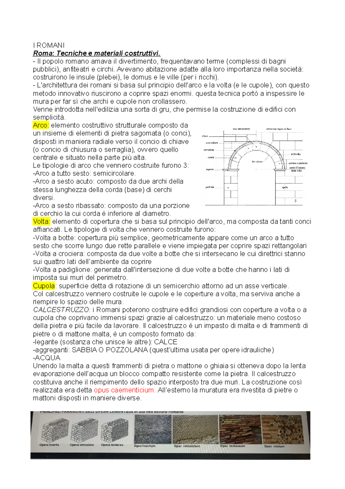 Arte Romana - I ROMANI Roma: Tecniche e materiali costruttivi. Il ...