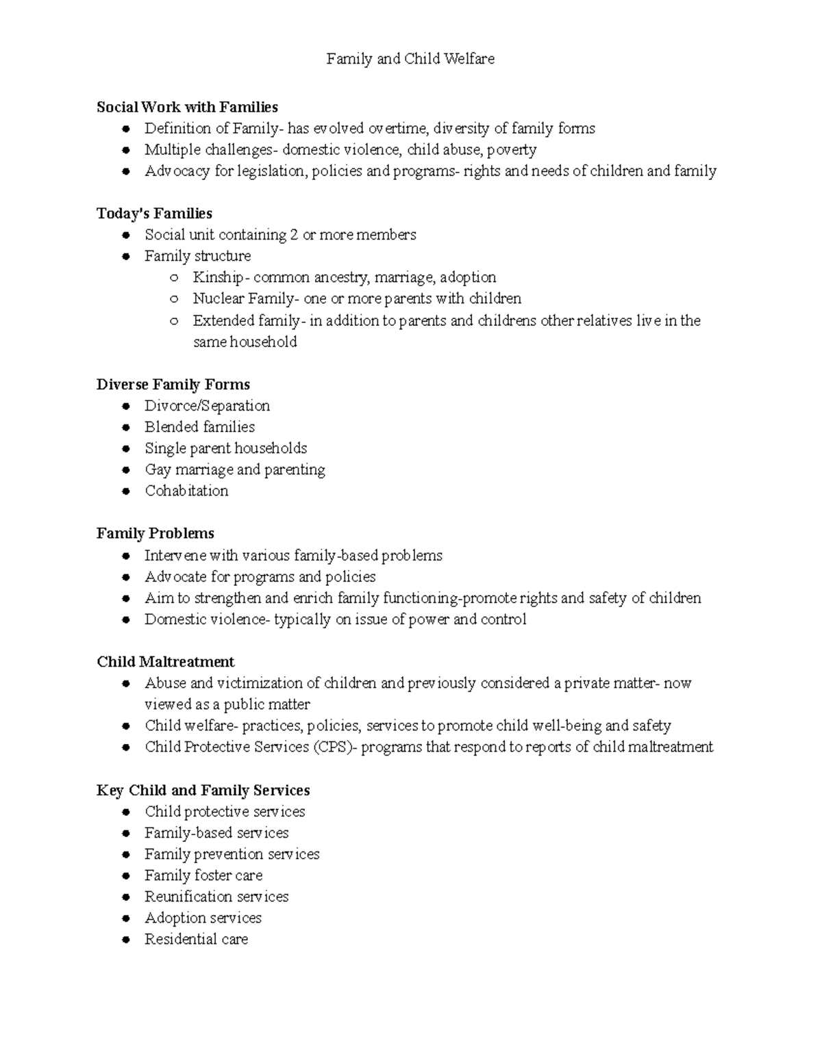 Chapter 6 Family and Child Welfare - Social Work with Families ...