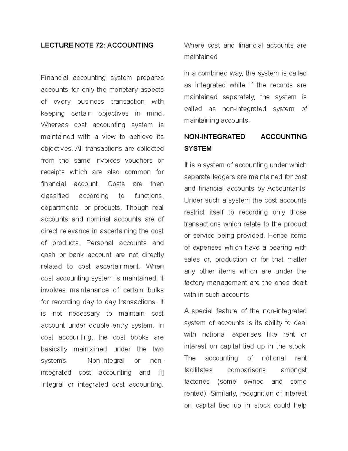Lecture Note 72 Accounting - LECTURE NOTE 72: ACCOUNTING Financial ...