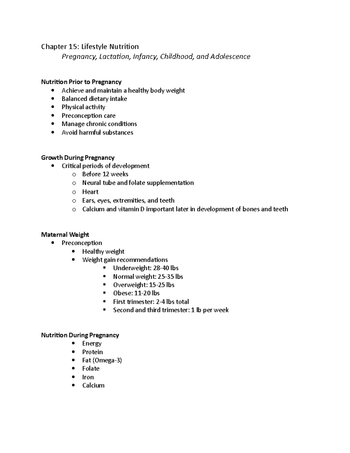 NHM 101 Chapter 15-16 - Human Nutrition notes from Lori Greene ...