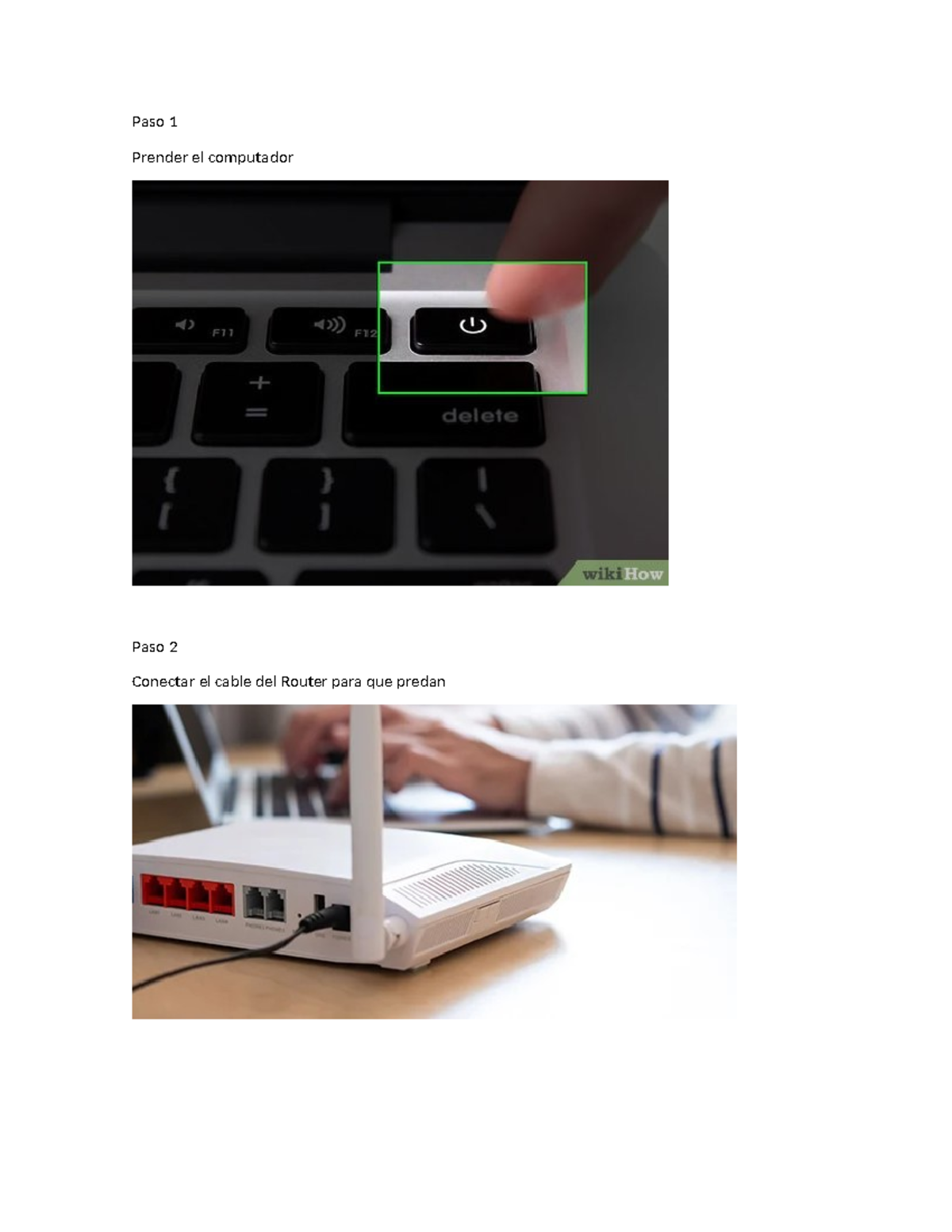 Paso A Paso de router - Trabajos de apoyo - Prender el computador Paso ...
