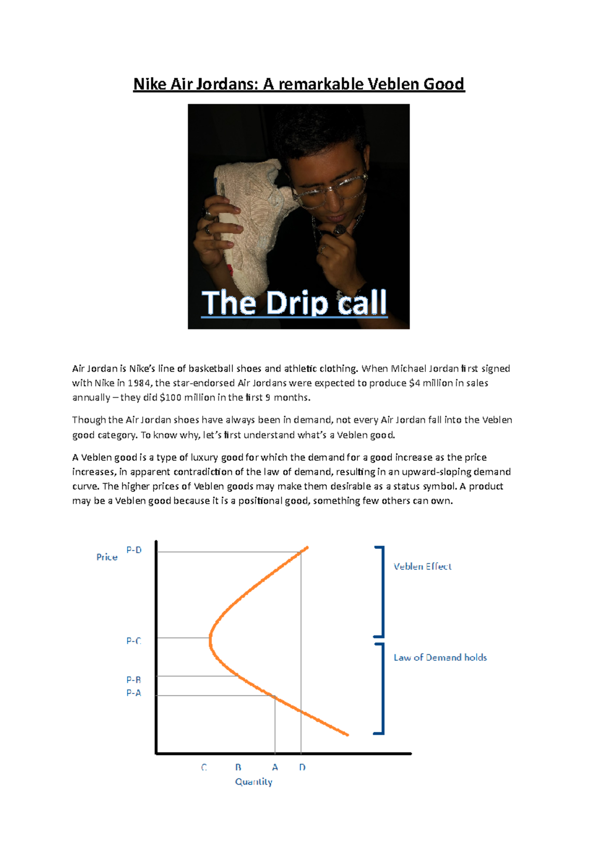 Economics (Sushrut) - Economic Selfie Assignment - Nike Air Jordans: A ...