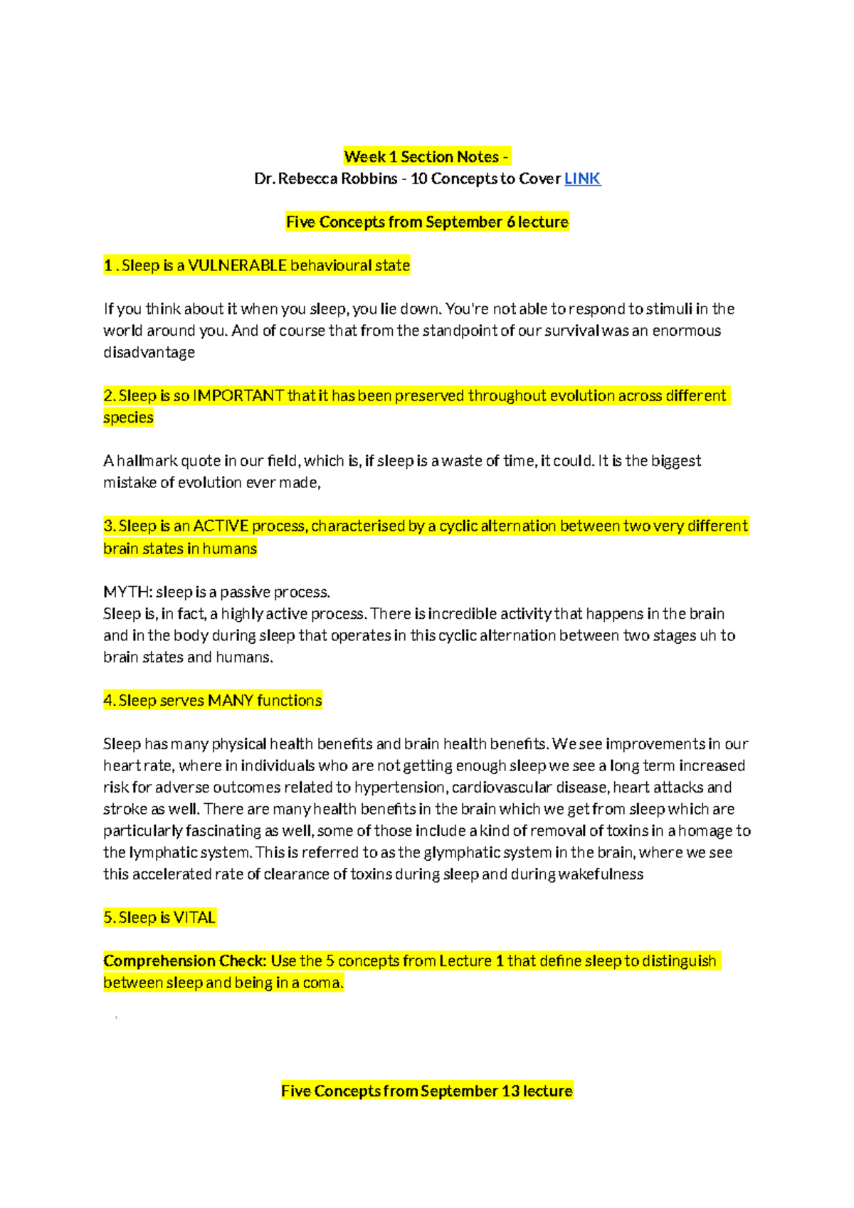 Week 1 Section Notes (Lecture 1-2) - Week 1 Section Notes - Dr. Rebecca ...