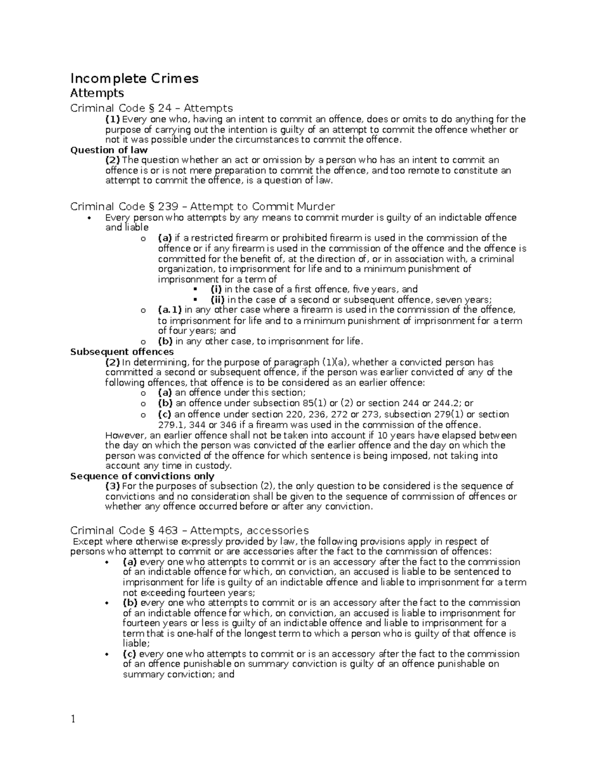 Incomplete Crimes - Concept Summary from Lecture - Incomplete Crimes ...