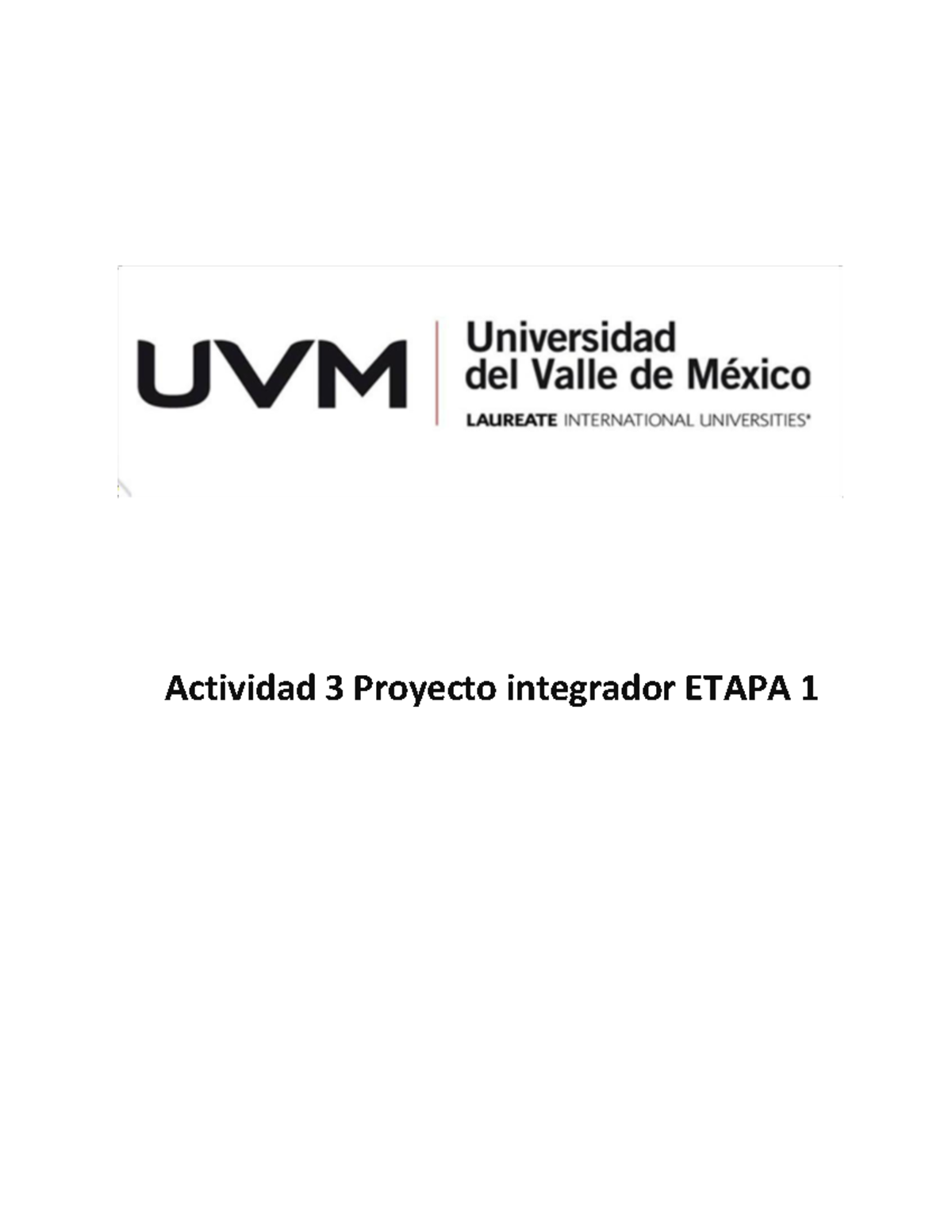 A3 PROYECTO INTEGRADOR ETAPA 1 - Actividad 3 Proyecto integrador ETAPA ...