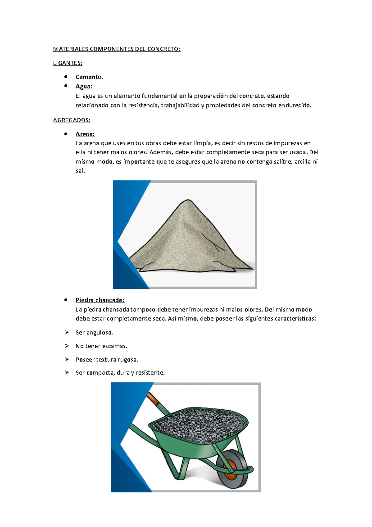 Equipos Y Materiales - MATERIALES COMPONENTES DEL CONCRETO: LIGANTES ...